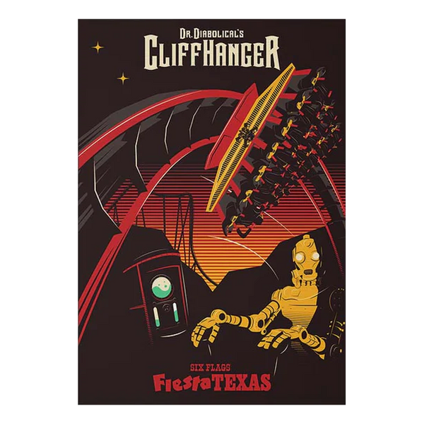 Six Flags Fiesta Texas x Made to Thrill - Cliffhanger Poster – Six ...